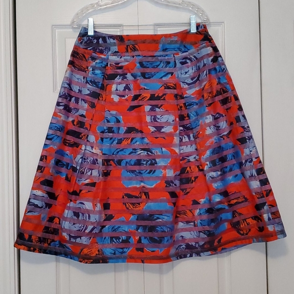 Doncaster | Skirts | Doncaster Red And Blue Floral Full Skirt Euc ...